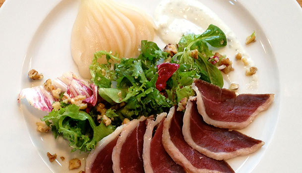 Andebryst - Tørret Andebryst med Pære og Gorgonzola